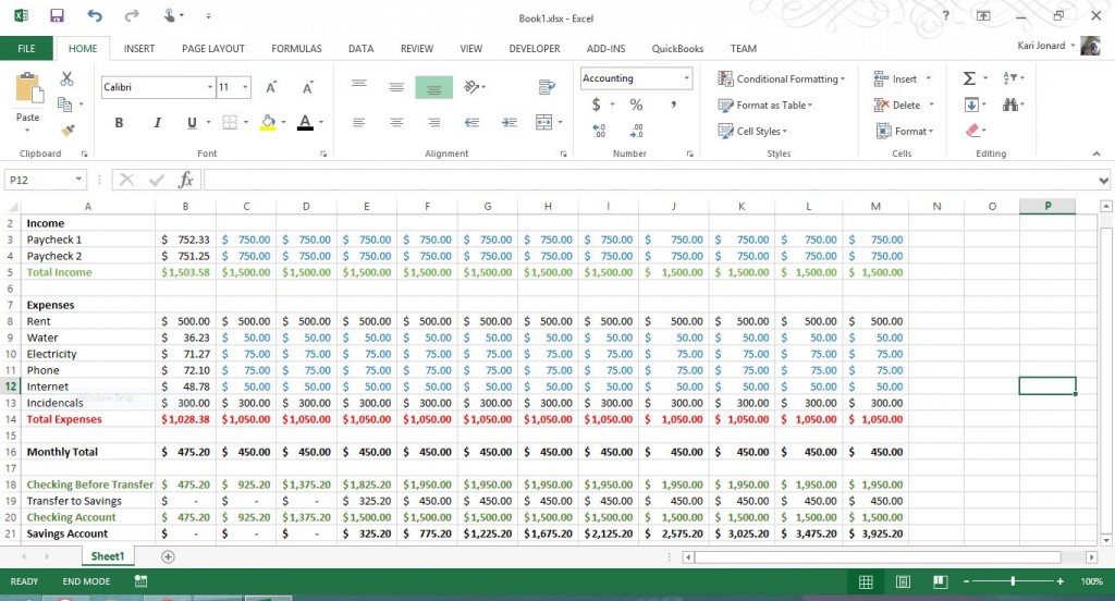 Using Your Excel Spreadsheet to Build Rainy Day Savings - Keep it ...