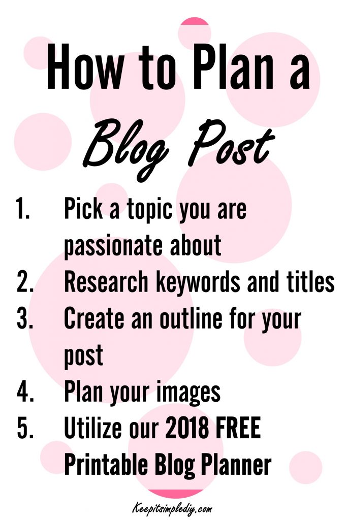 How to Plan a Blog Post - Free 2018 Blog Planner Printable - Keep it ...